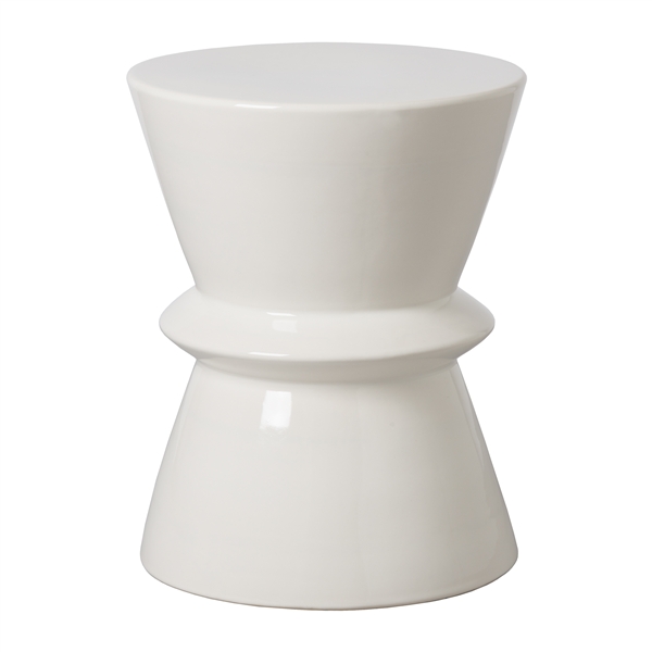 White Zip Ceramic Garden Stool - Seven Colonial