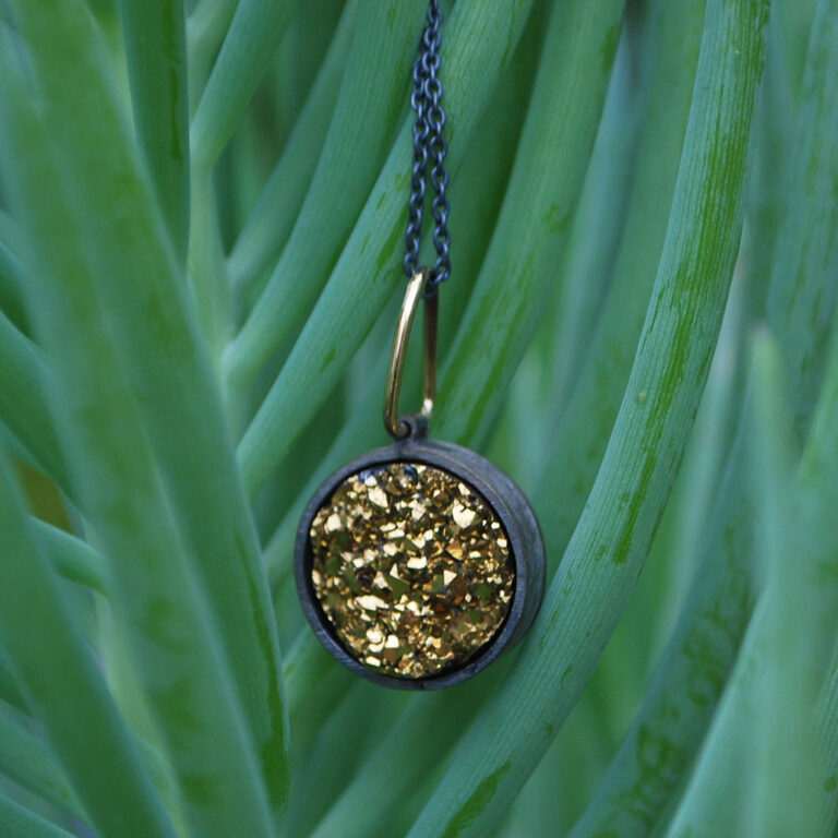 Gold Drusy Round Necklace by Roost - Seven Colonial