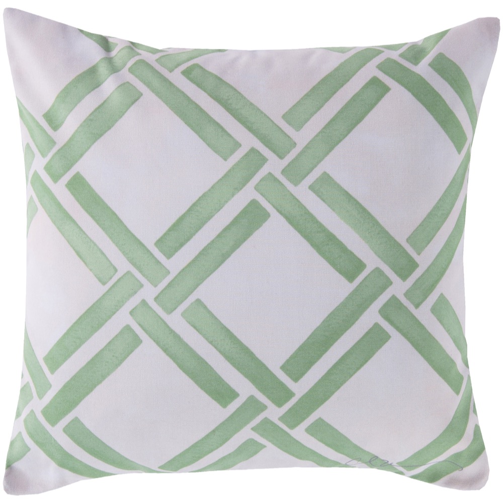 Green Tea and Beige Outdoor Pillow by Livabliss - Seven Colonial