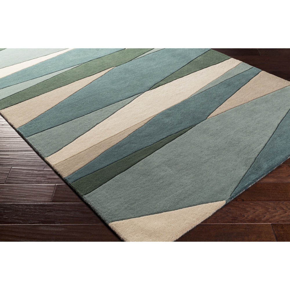 Sea Foam and Dark Green Forum Rug by Livabliss - Seven Colonial