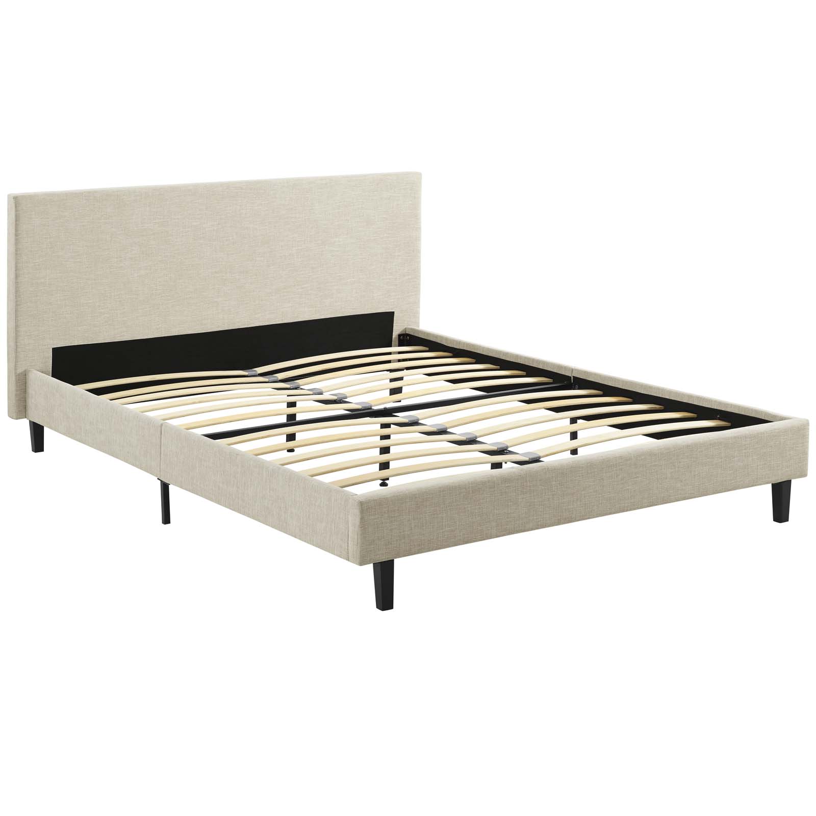 Anya Queen Fabric Bed in Beige by Modway Seven Colonial