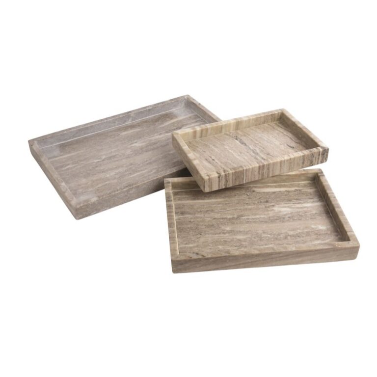 Brown Marble 14" x 10" Tank Tray by BIDKhome - Seven Colonial