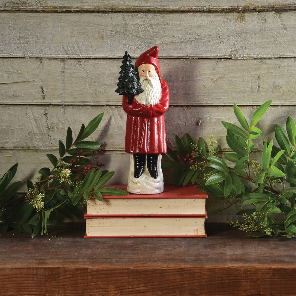 Large Cast Iron Santa with Tree by HomArt - Seven Colonial