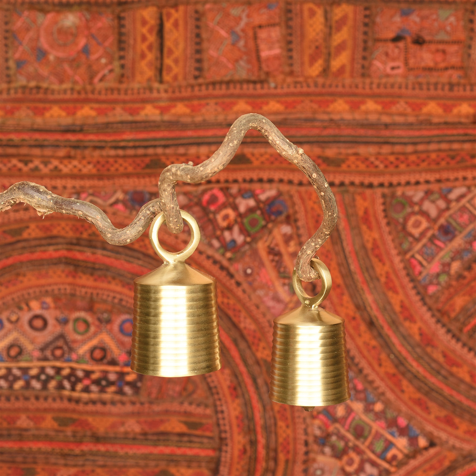 Banded Brass Bell Set of 2 by HomArt - Seven Colonial