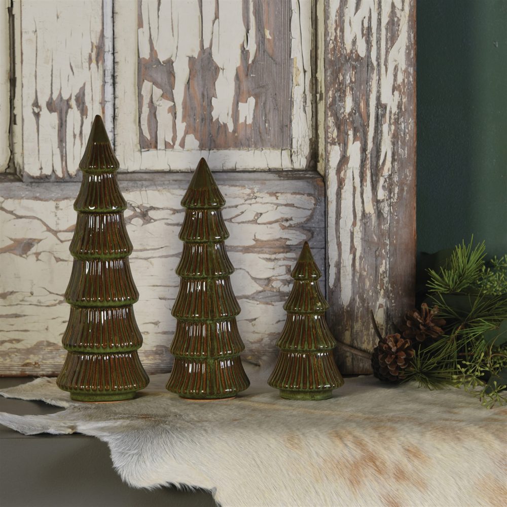 Evergreen Ceramic Trees Set of 3 by HomArt - Seven Colonial