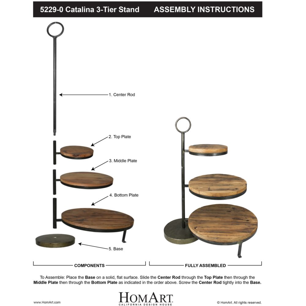 Catalina Three Tier Staggered Stand by HomArt - Seven Colonial