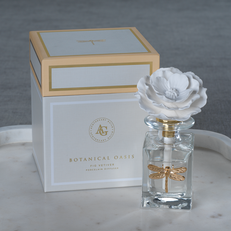 Apothecary Guild Dragonfly Black Fig Vetiver Botanical Oasis Porcelain ...