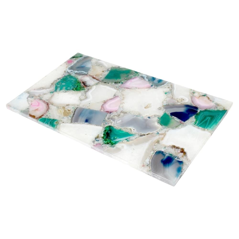 Rectangular Multicolor Agate Platter by BIDKhome - Seven Colonial