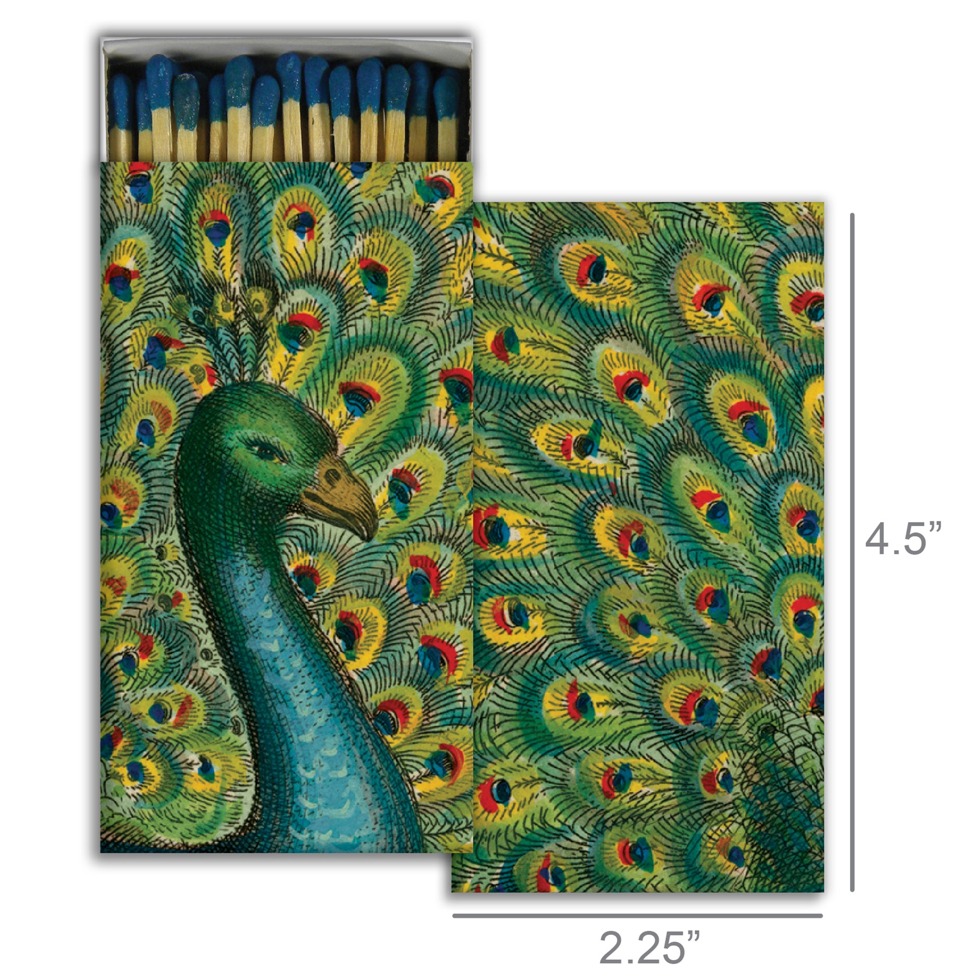 Coy Peacock Matches Set of 6 by HomArt - Seven Colonial