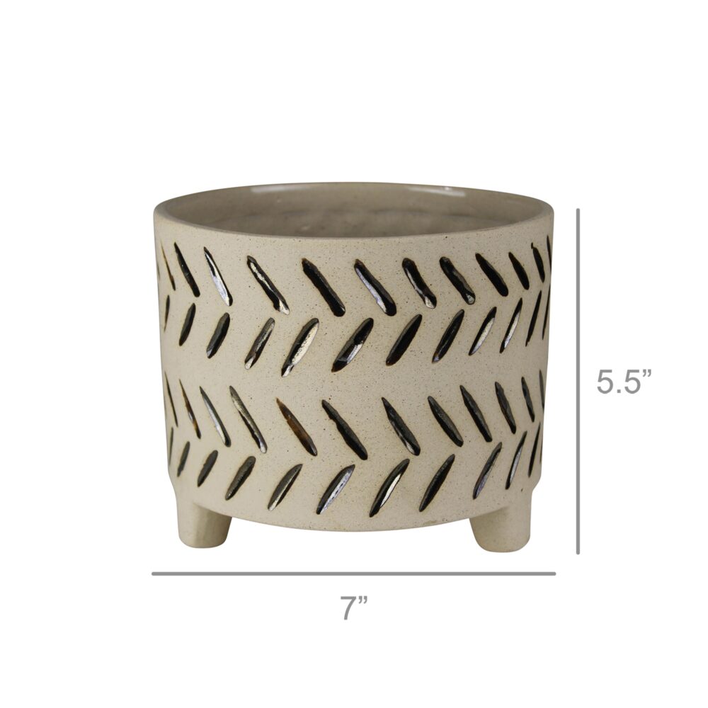 Large Luther Stoneware Cachepot by HomArt - Seven Colonial