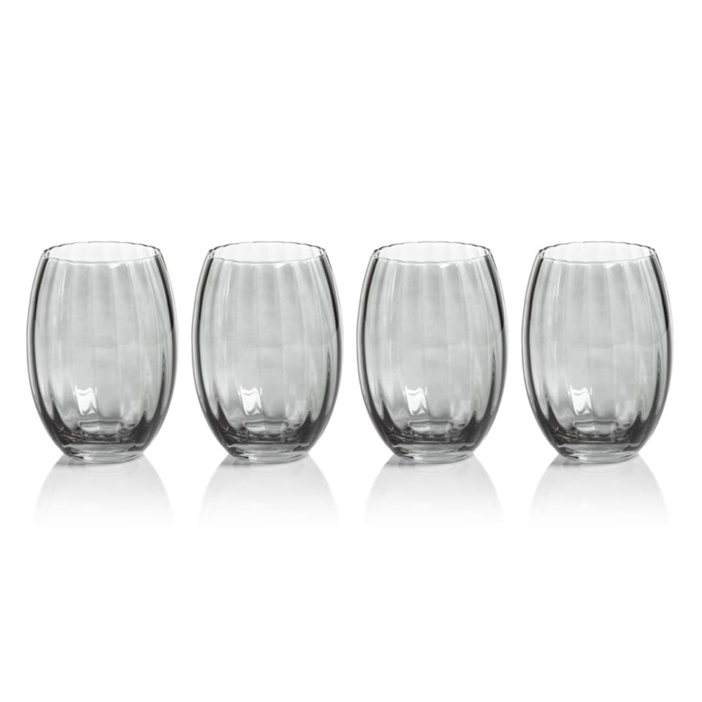 Smoke Malden Optic Stemless All-Purpose Glasses, Set of 4 by Zodax ...