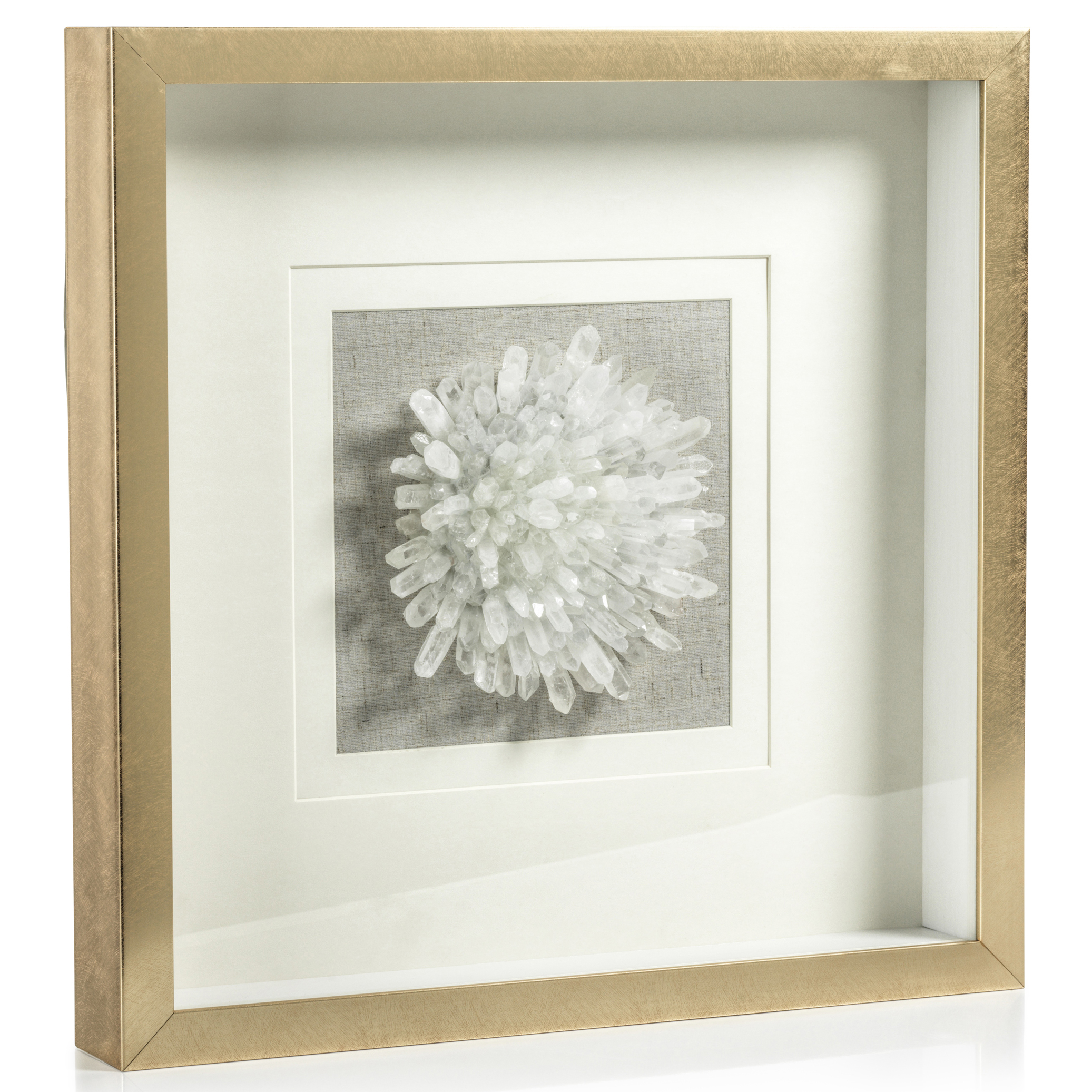 Carey Gold Framed Crystal Flower Wall Décor by Zodax - Seven Colonial