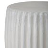 Pleated Round White Ceramic Garden Stool by Emissary - Seven Colonial