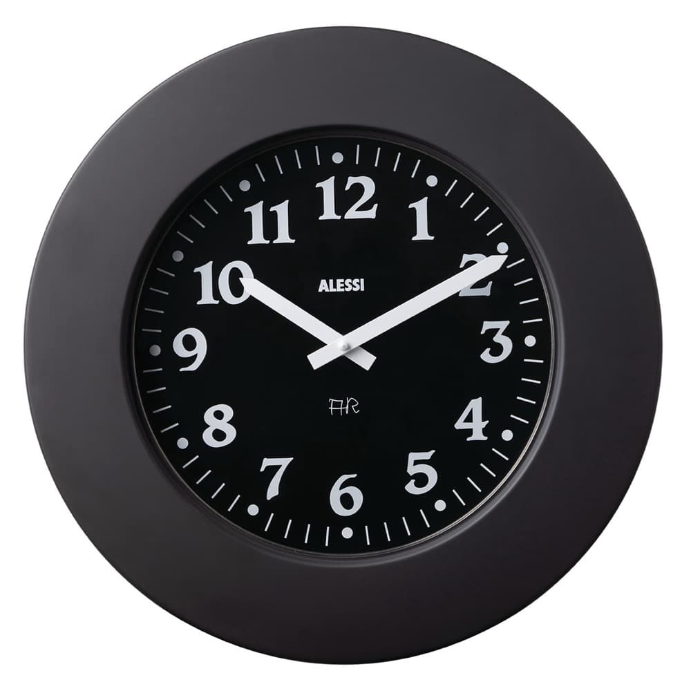Momento Black Stainless Steel Wall Clock by Alessi - Seven Colonial