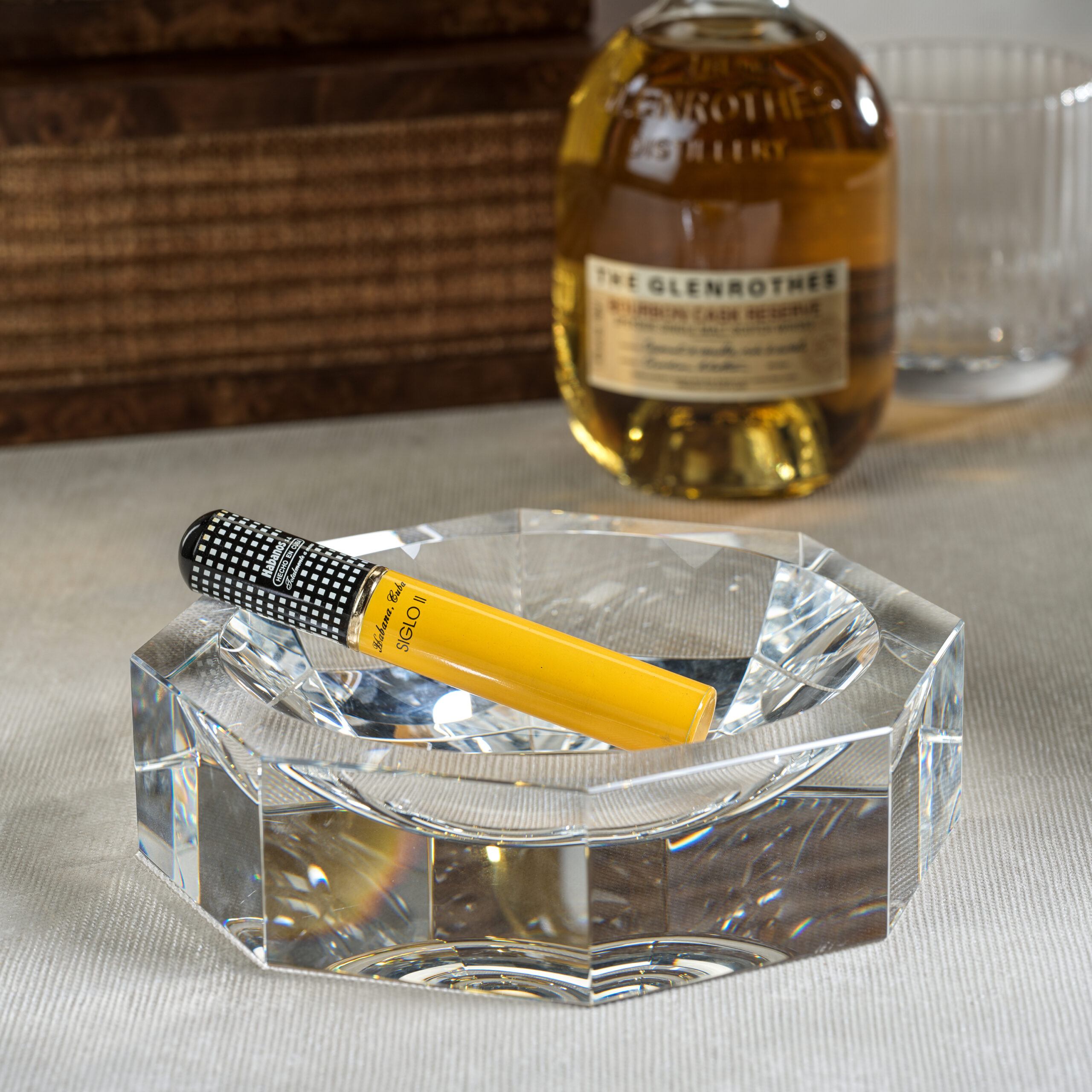 Carmac Octagon Crystal Glass Bowl, Clear by Zodax - Seven Colonial