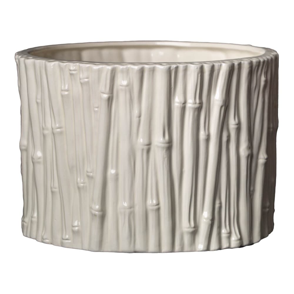 Small Ivory Bamboo Cachepot by Abigails - Seven Colonial
