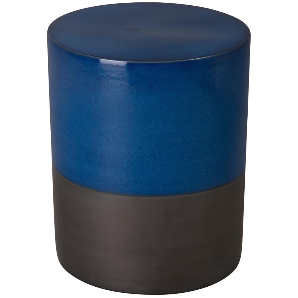 Large Two-Tone Blue Garden Stool by Emissary - Seven Colonial