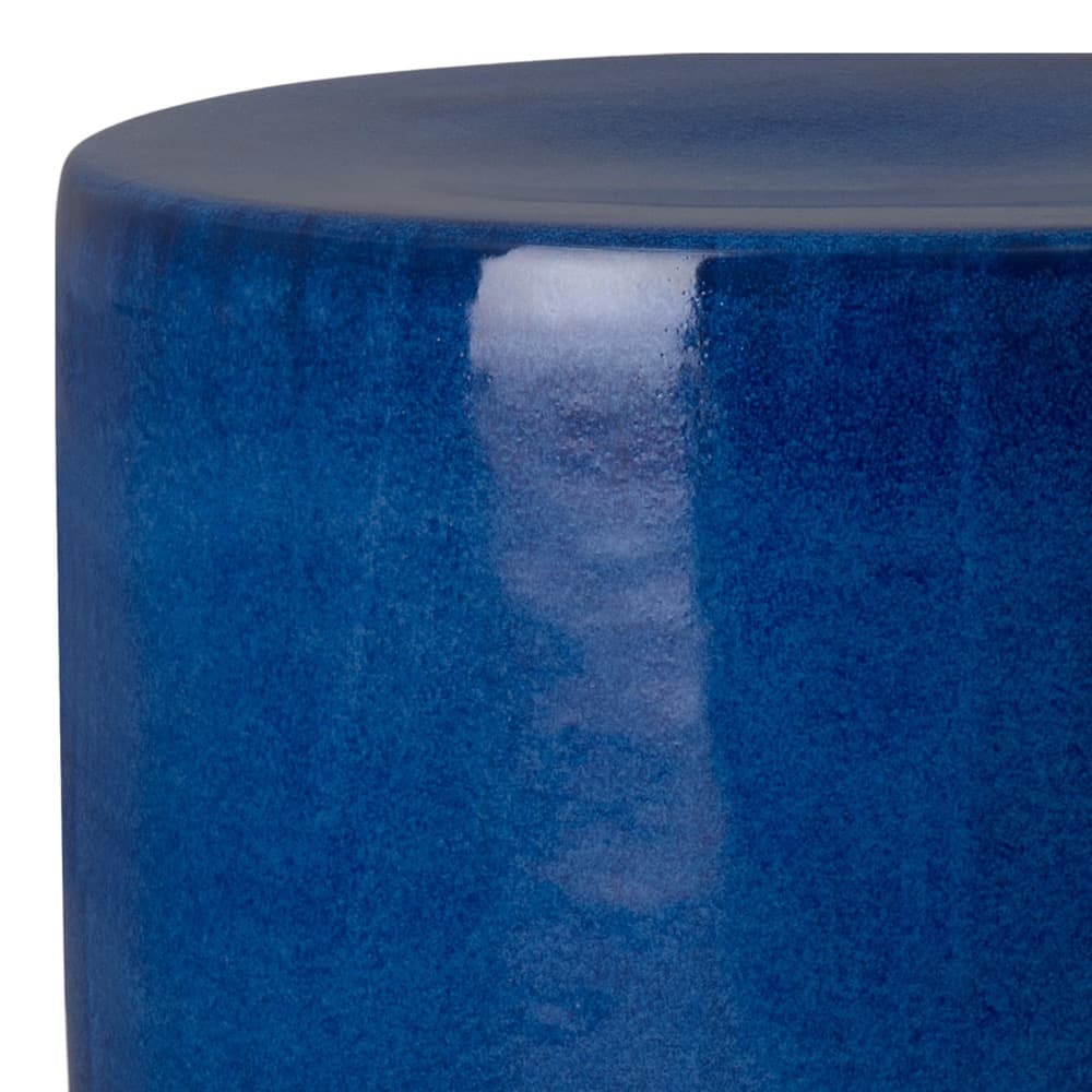 Large Two-Tone Blue Garden Stool by Emissary - Seven Colonial