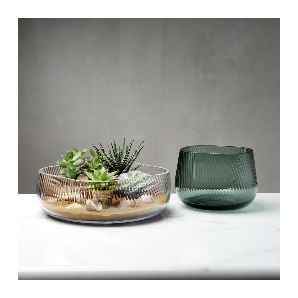 Opti Vase Smoked Green Medium by Nude Glass - Seven Colonial