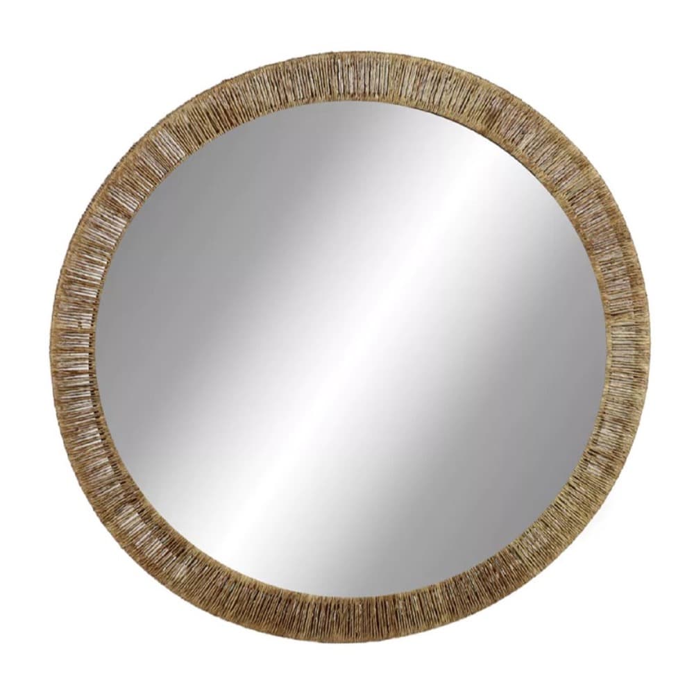 Douli Jute Natural Round Mirror Dia 30" by Pomax - Seven Colonial
